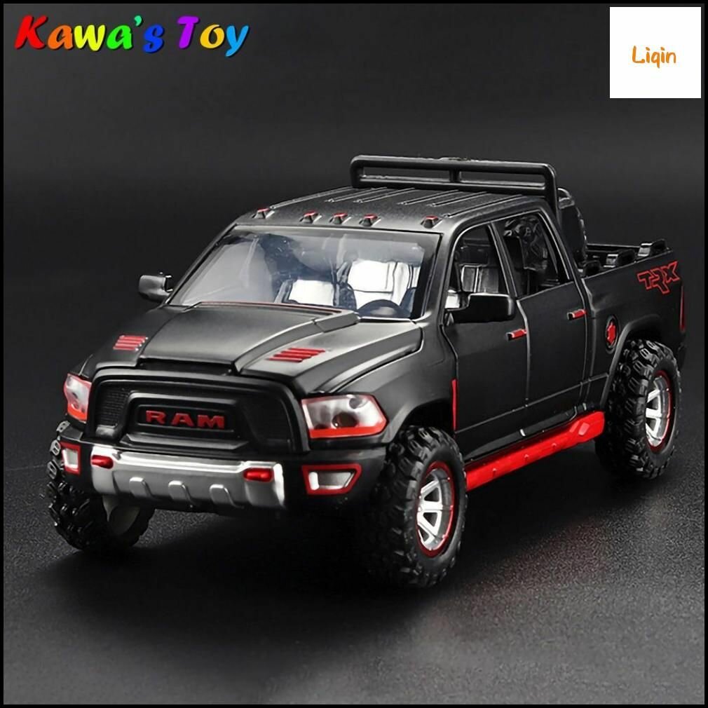 1:32 Dodge RAM 1500 TRX грузовик Внедорожник Коллекционная машинка игрушка металлическая с запасными шинами и багажником-, Чёрный