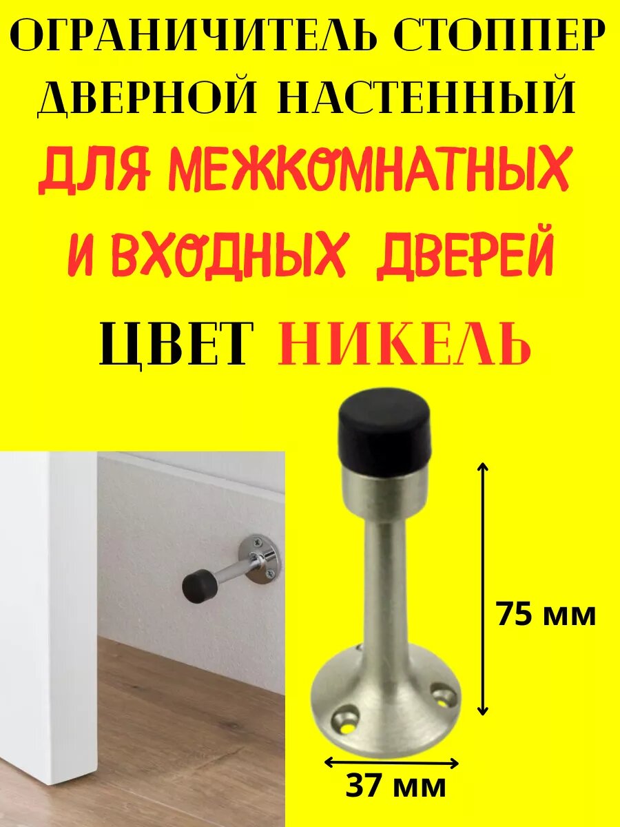 Ограничитель стоппер дверной настенный