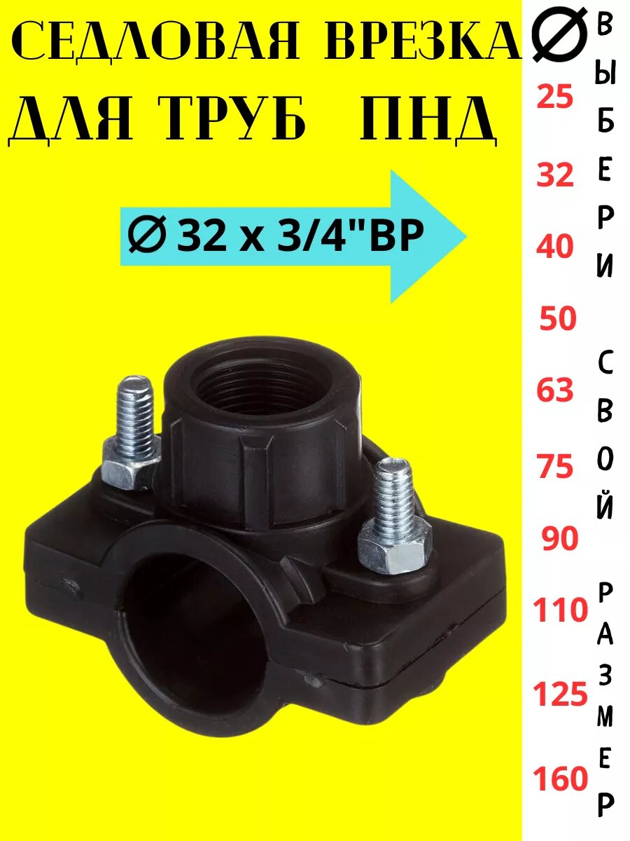 Седелка ПНД для труб с кольцом