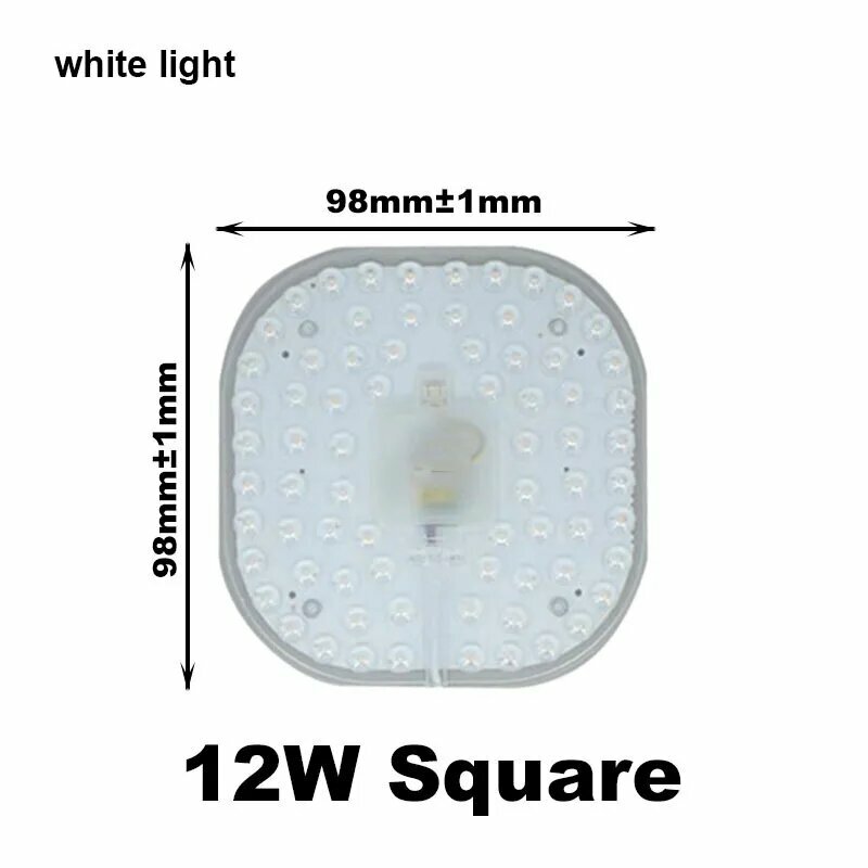 Светодиодная панель круглая белая 12/24/36 Вт Белый, Square 12W 220V