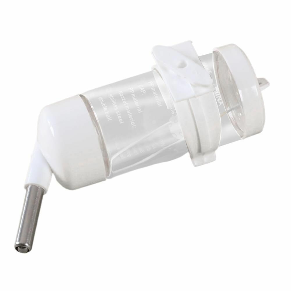 Ниппельная автопоилка для грызунов с защитой от протечек, 80 мл, для кроликов, хомяков и морских свинок, прозрачная бутылочка с креплением на клетку