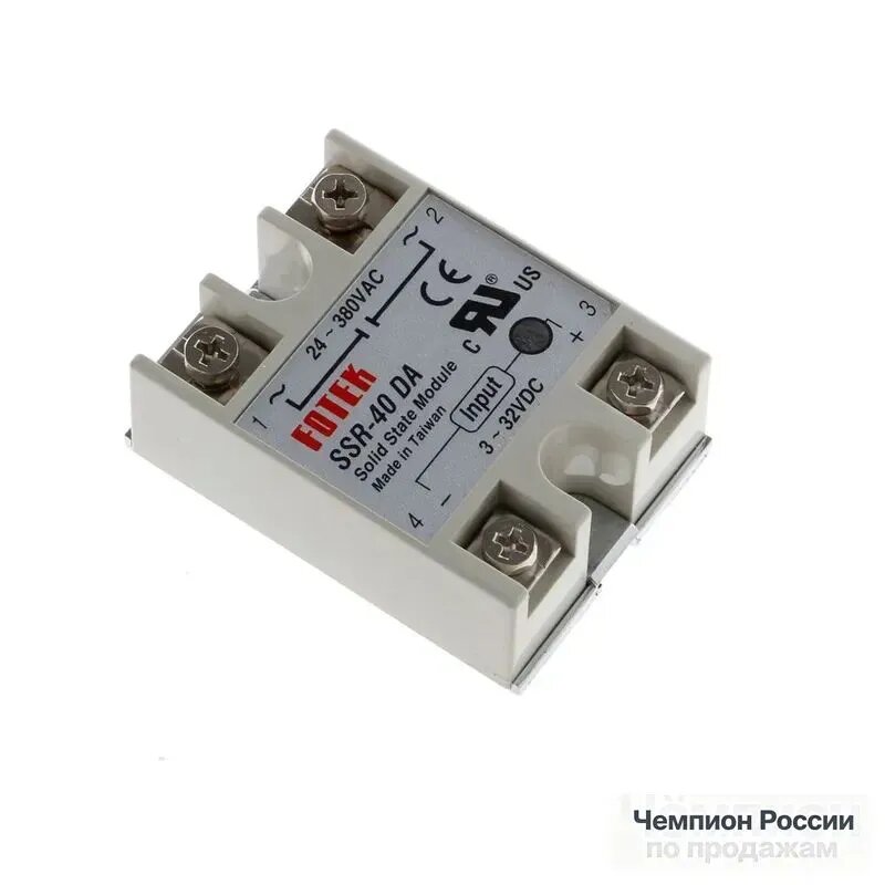 Твердотельное однофазное реле FOTEK SSR-40DA 40A, 3-32VDC-24-380VAC, 40A