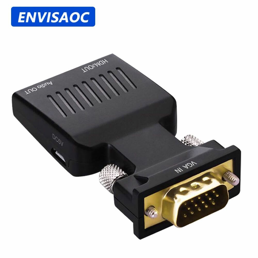 VGA для hdmi совместимый конвертер адаптер 1080P VGA адаптер 5V DC 3,5mm Audio Jack для ПК ноутбук к HDTV проектор видео