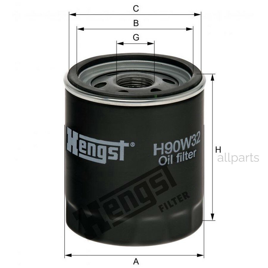 HENGST FILTER H90W32 Фильтр масл. FORD FOCUS II, C-MAX, S-MAX, GALAXY 1.8TDCi 2004=>