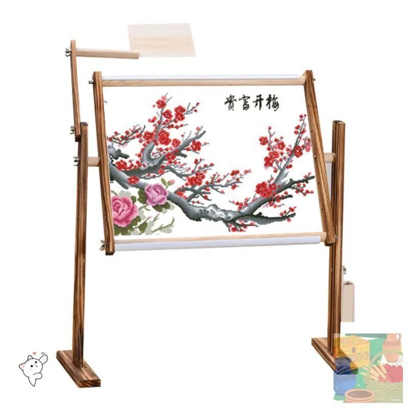 Станок Для Вышивания Напольный деревянный темно-коричневый для рукоделия, регулируемый, 1 шт