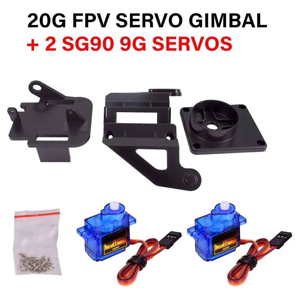 9IMOD, миниатюрная платформа для камеры 28x28 мм, двухосевой сервоподвес 20 г, антивибрационное крепление, для стабилизации видео в RC проектах.