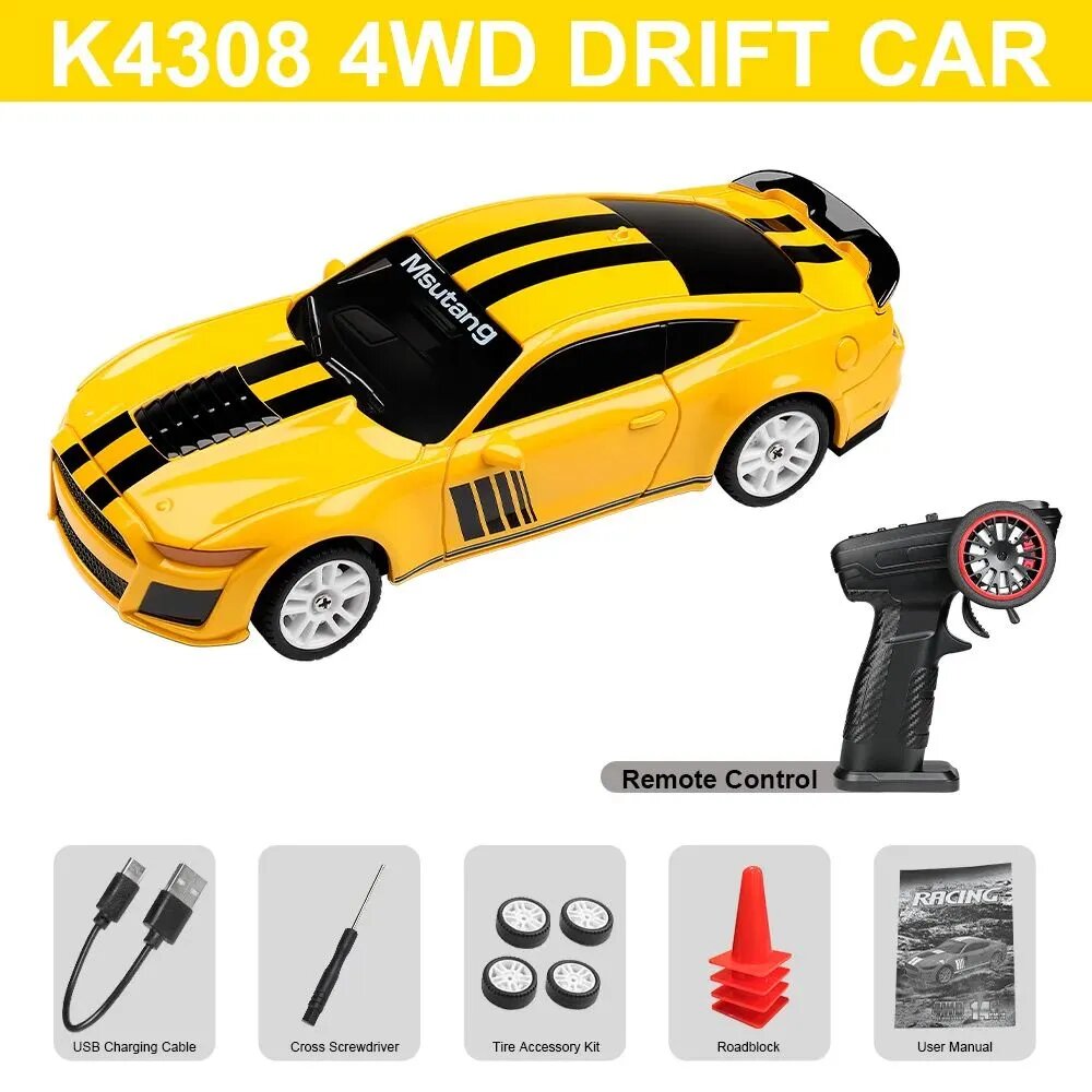 Wltoys K4308 1/43 Масштаб Электрический Дрифт-автомобиль - Четыре скорости 14 км/ч с гироскопическим пультом управления, гоночный дрифт-игрушечный автомобиль - 40