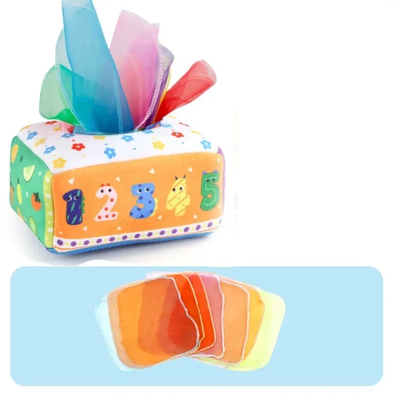 Монтессори коробка с шелковыми лентами, цвет 1pc box 8pc scarf-3