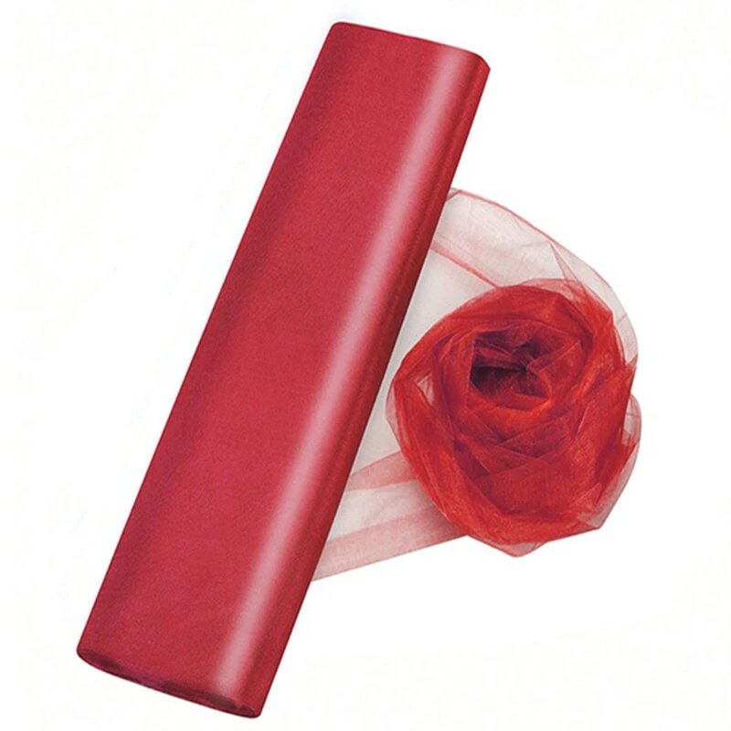 Красная органза и тюль 48x500 см, цвет: Claret
