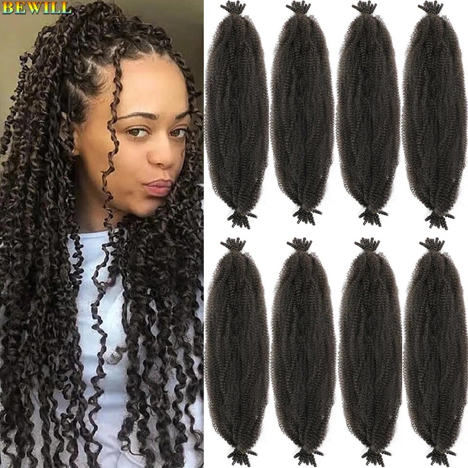 Bewill Springy Afro Twist Hair 1B 27 30 350 4 613 12inches, 1Pcs/Lot, 4 Color