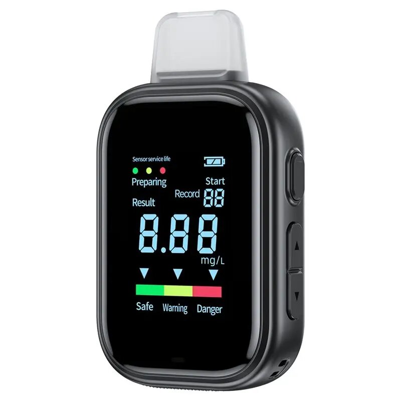 Новый технический электрохимический алкотестер с алкотестером, высокочувствительный светодиодный цветной экран, алкотестер с цифровым дисплеем