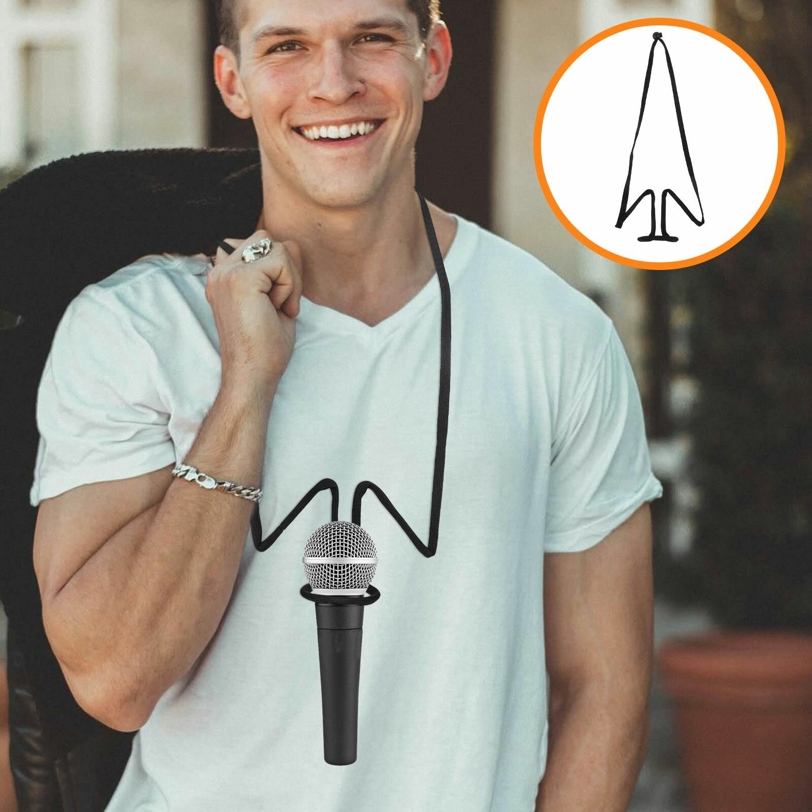 Держатель Микрофона На Шею Черный Размер 42.00X16.00X6.50Cm