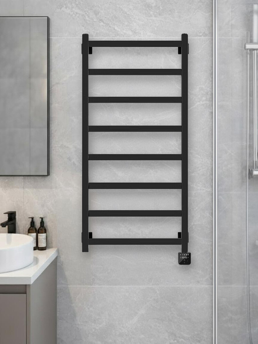 Quadro-1 Полотенцесушитель электрический EQ1 100x60 см Черный