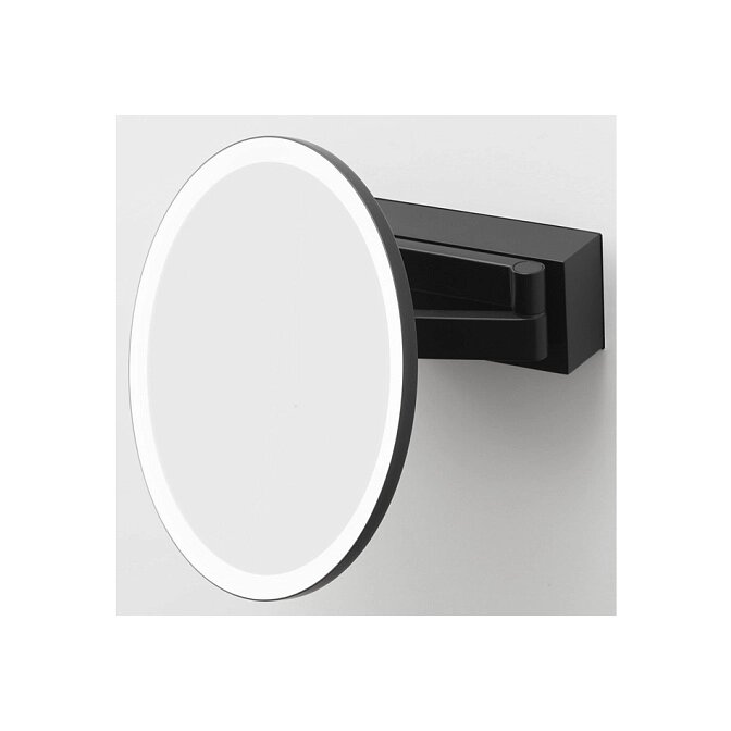 Косметическое зеркало Decor Walther Vision R 0123160 настенное, с LED-подсветкой, увел. х5, двойной рычаг, черный матовый