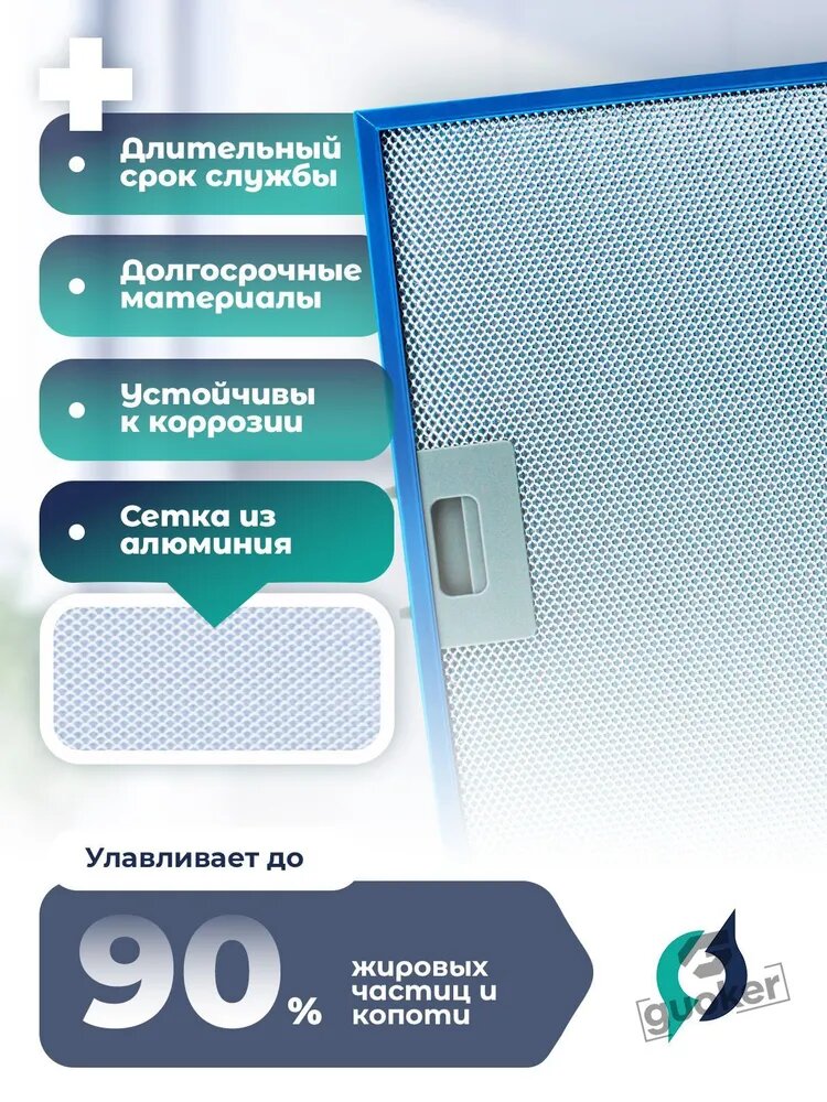 Аксессуар для вытяжки, алюминиевая сетка, улавливает до 90% жира и копоти