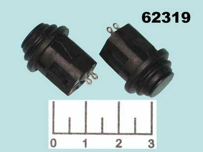 Кнопка MPBS-R/R черная без фиксации (KA6-12) влагозащищенная