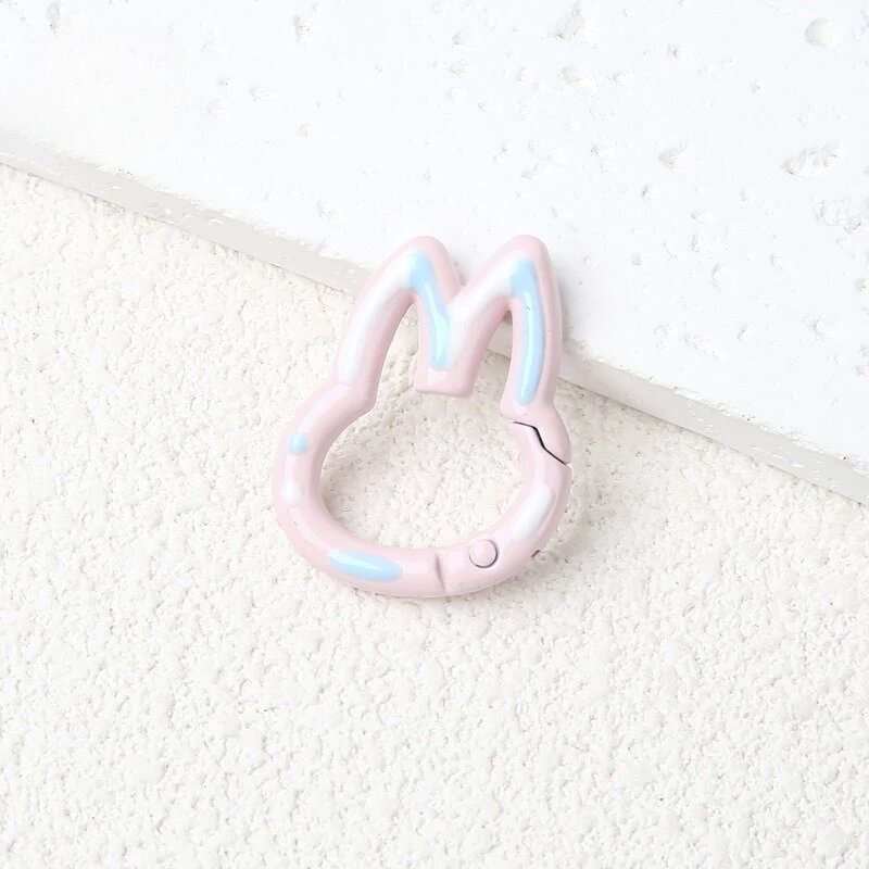 Брелок карабин голова кролика Розовый, Light pink