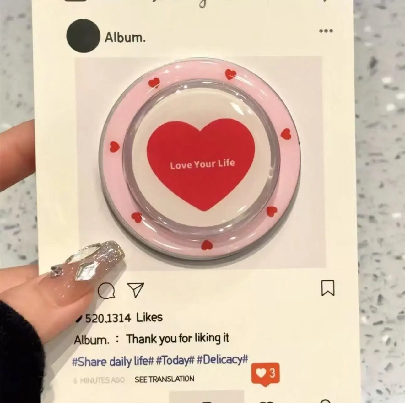 Милый держатель для телефона Love Heart, Red, MagSafe