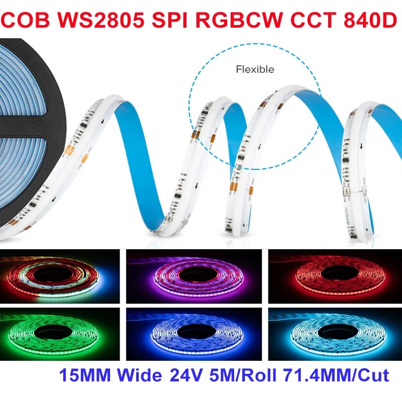 Светодиодная лента SUNSPURT WS2805 RGB CCT 24V, 5m, Синий