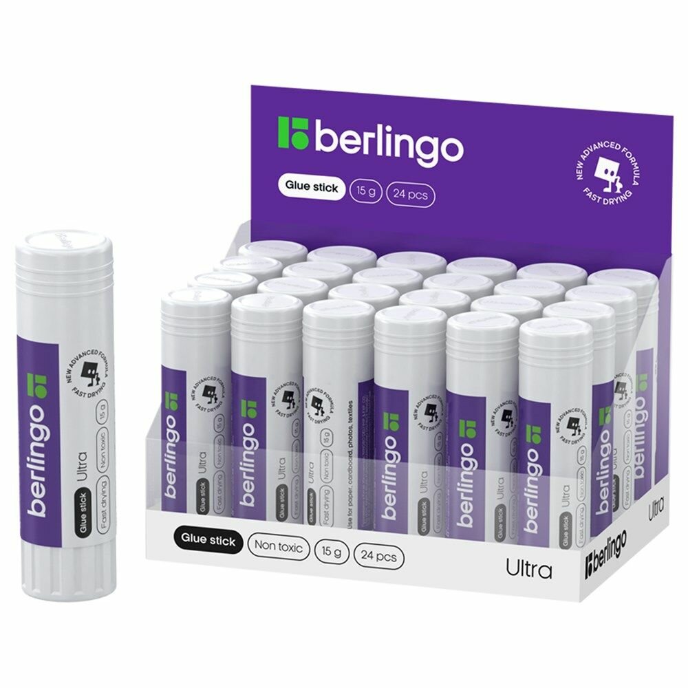 Клей-карандаш Berlingo "Ultra" 15гр, 24шт.
