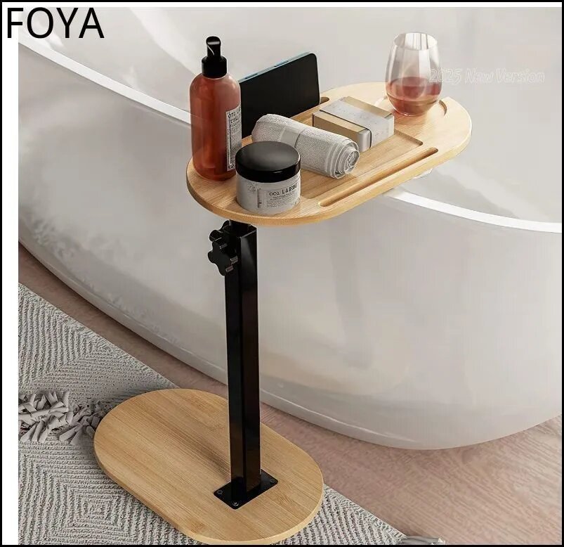 Держатель для ванной комнаты бамбуковый деревянный раздвижной столик для ванны