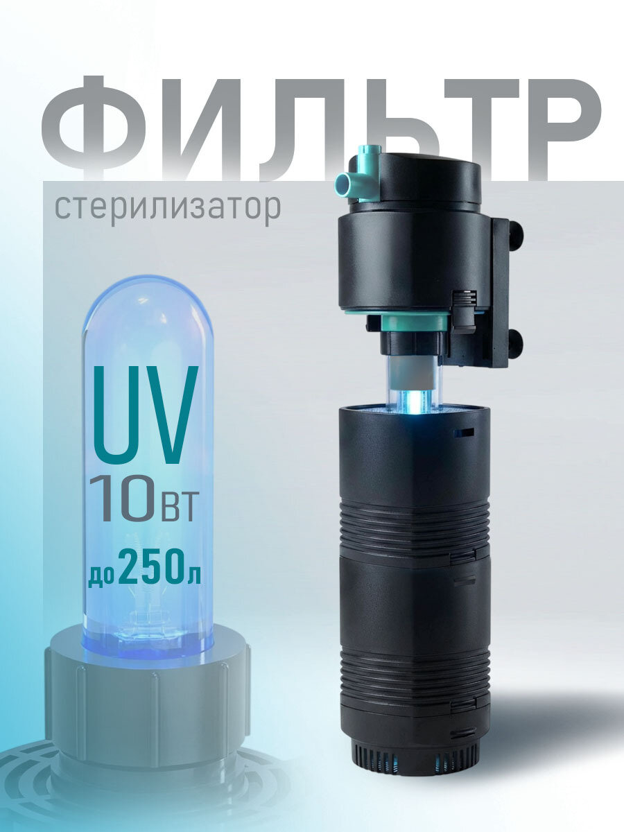Фильтр для аквариума внутренний AF PRO-UV 900 (900 л/ч, 15 Вт, до 250л), УФ лампа, стерилизатор
