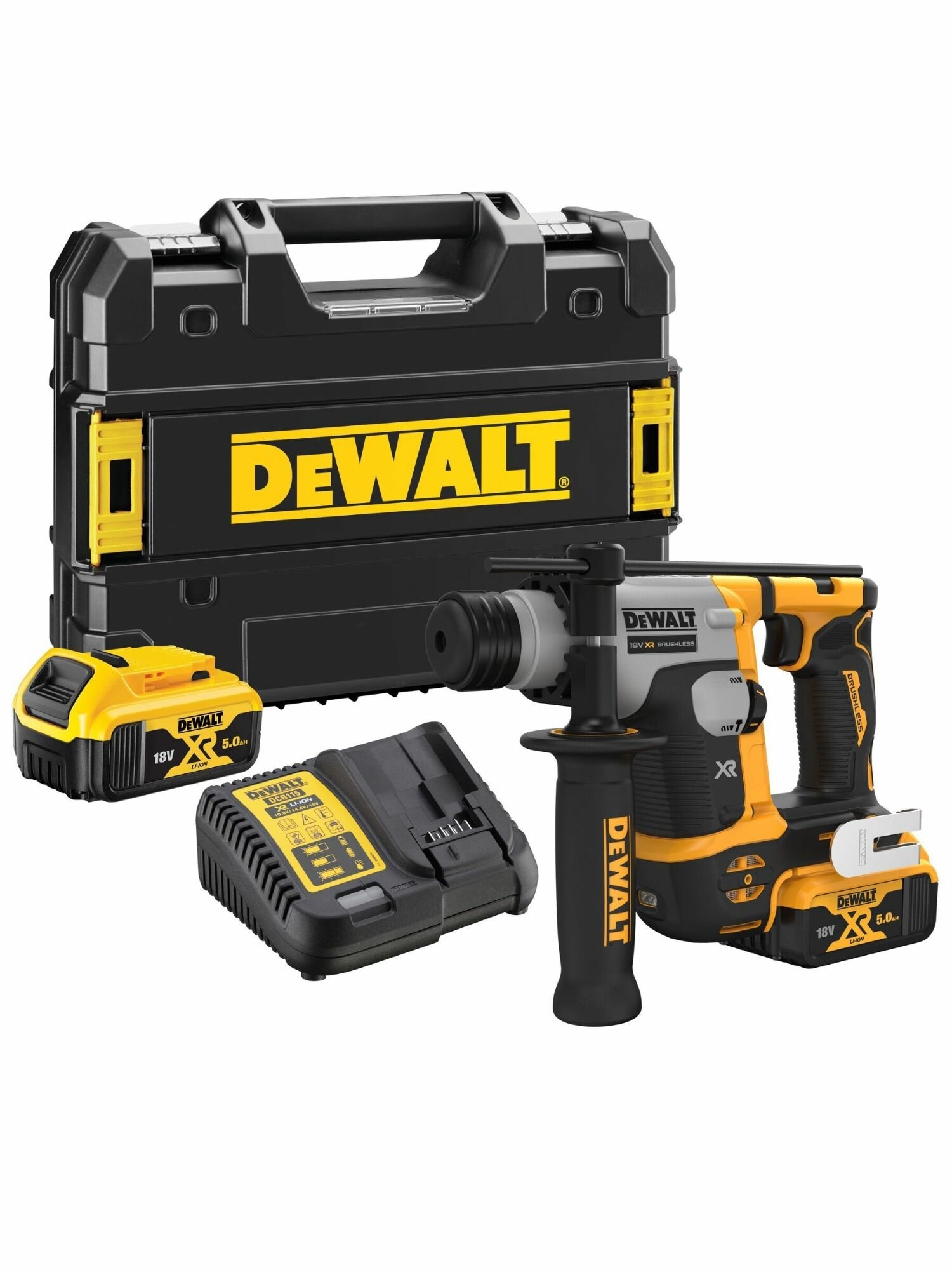 Аккумуляторный перфоратор DEWALT, 18 В, 1.4 Дж, 4980 уд/мин, 1060 об/мин, с 2 АКБ 5 Ач и ЗУ, в кейсе TSTAK, DCH172P2