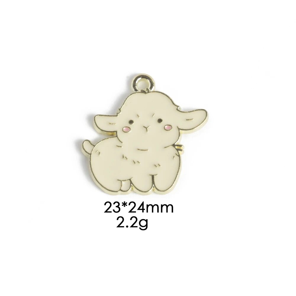 Эмалевая подвеска овечка, 23*24mm, 2.2g, Цвет: 1