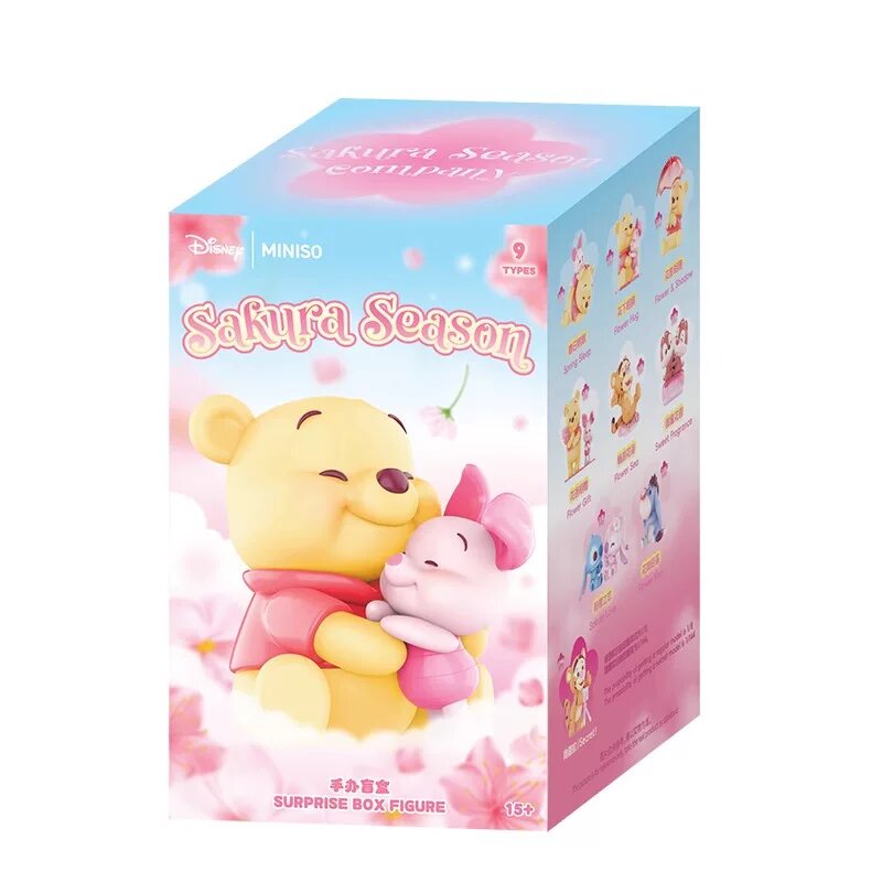 MINISO Disney Sakura Season Spring Honey Whisper Blind Box: Фигурка Винни-Пуха, подарочный сувенир 1 коробка случайным