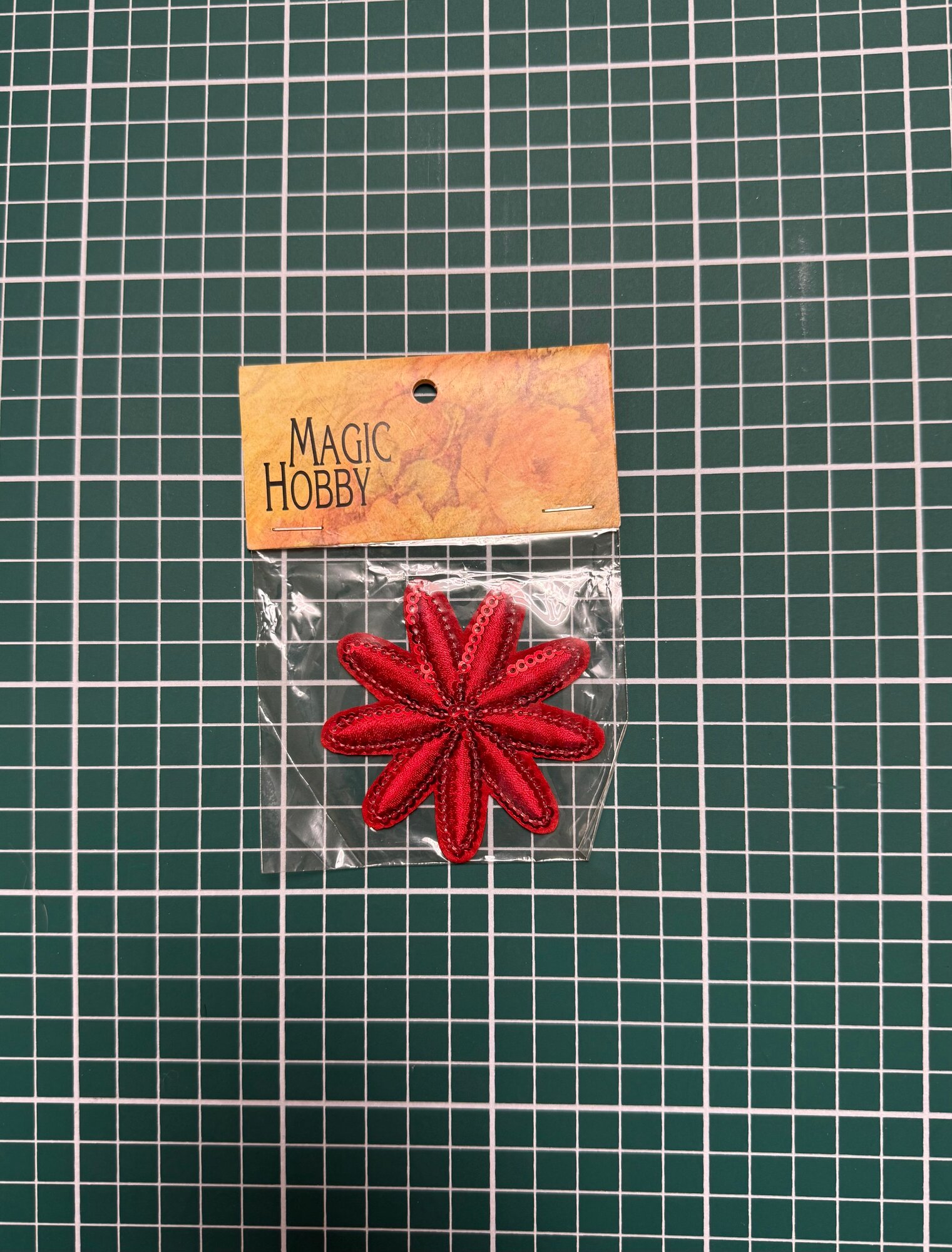 Термоаппликация для одежды с пайетками , Цветочек , 7/7 см, 1 шт.