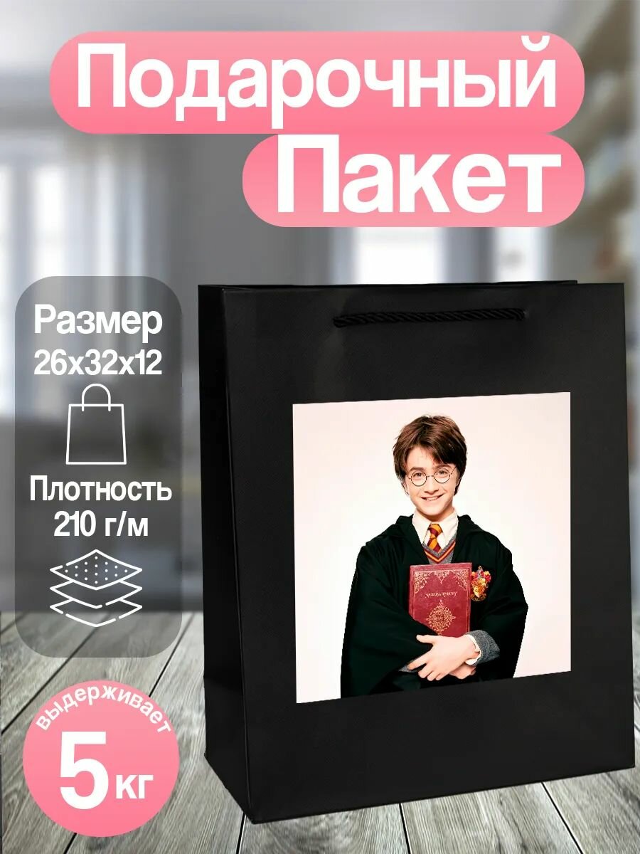 Пакет подарочный Гарри Потер, упаковка для подарка, 26х31 см