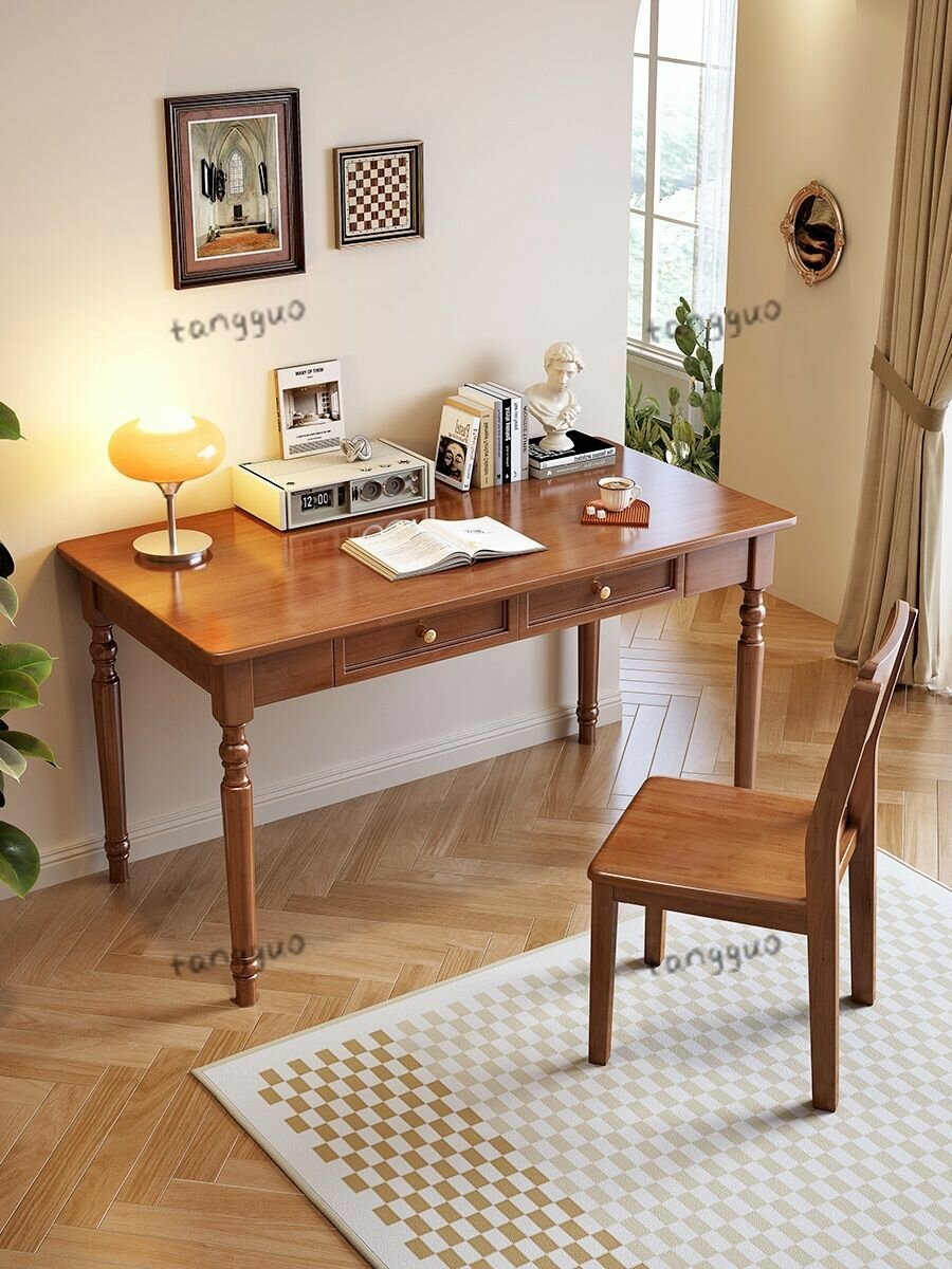 Светлый роскошный американский письменный стол из массива дерева