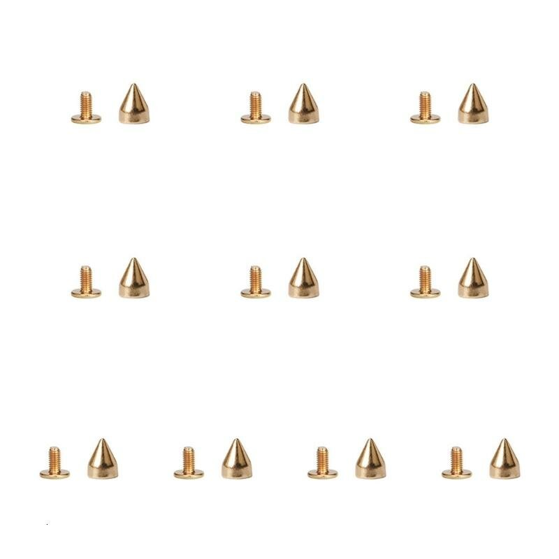 Бронзовые заклёпки для ремней и ошейников, Светло - золотой - 12 толстых днищ 7x9