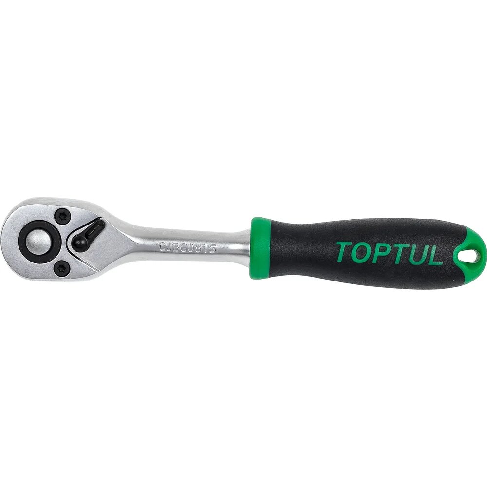 Трещотка TOPTUL CJBG0815, сталь, хромирование, 36 зубьев, 1/4", 150мм