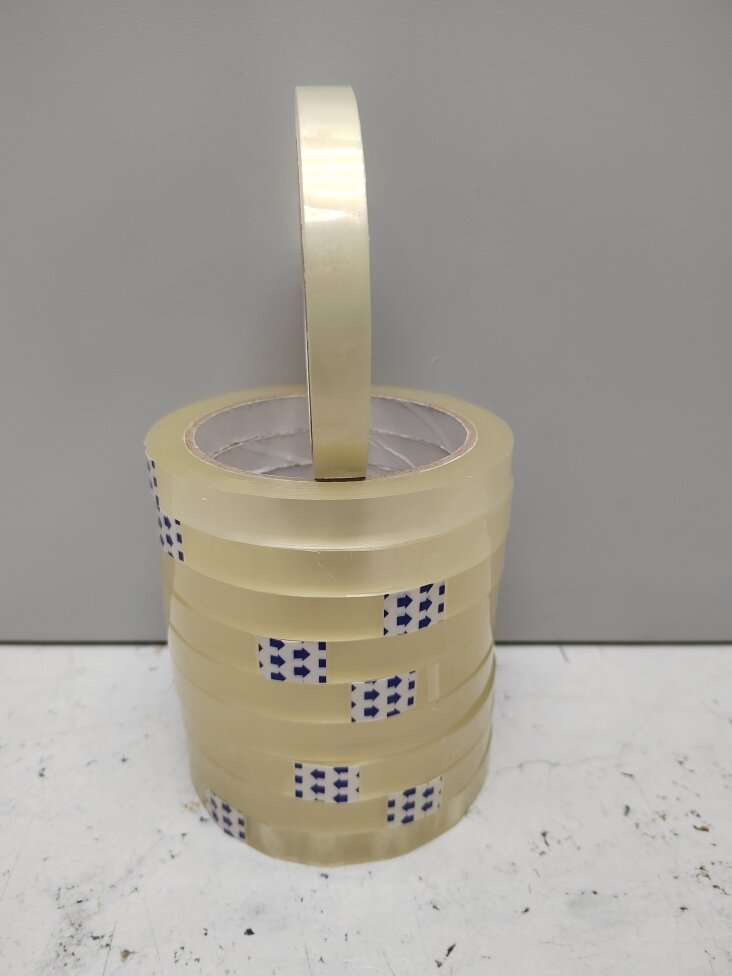 Скотч для клипсатора (лента клейкая) 12ммх66м (10шт.) Прозрачная 1,2см