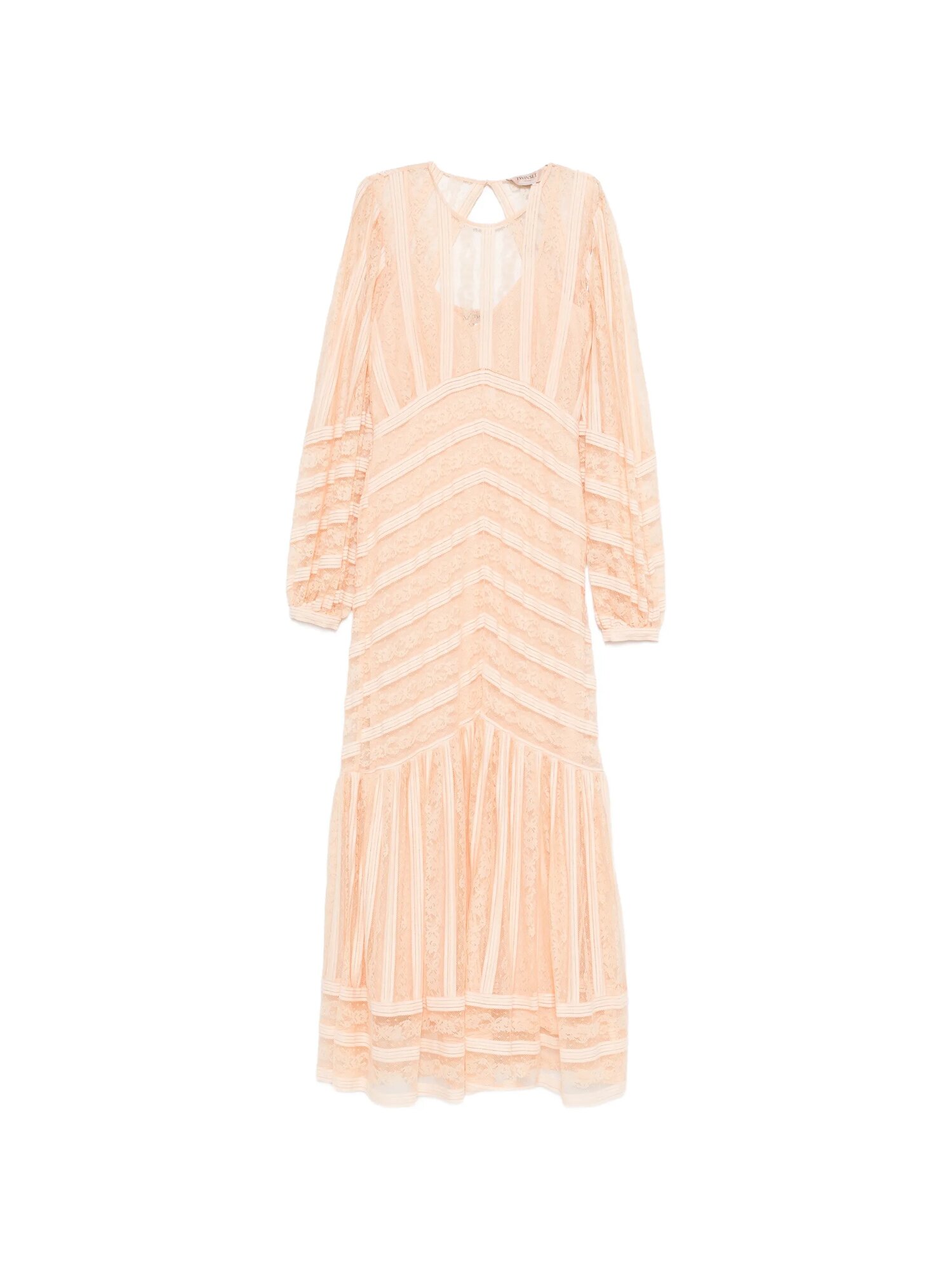 Платье Lace striped midi dress