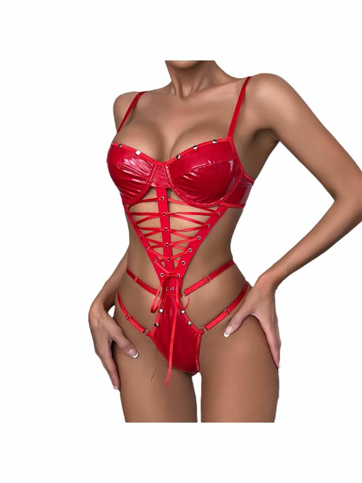 Женский комбинезон для сна, красный - L