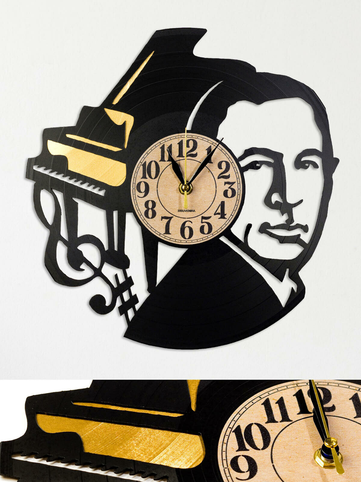 Часы настенные "Рахманинов", виниловая пластинка, матовая поверхность, 30 см