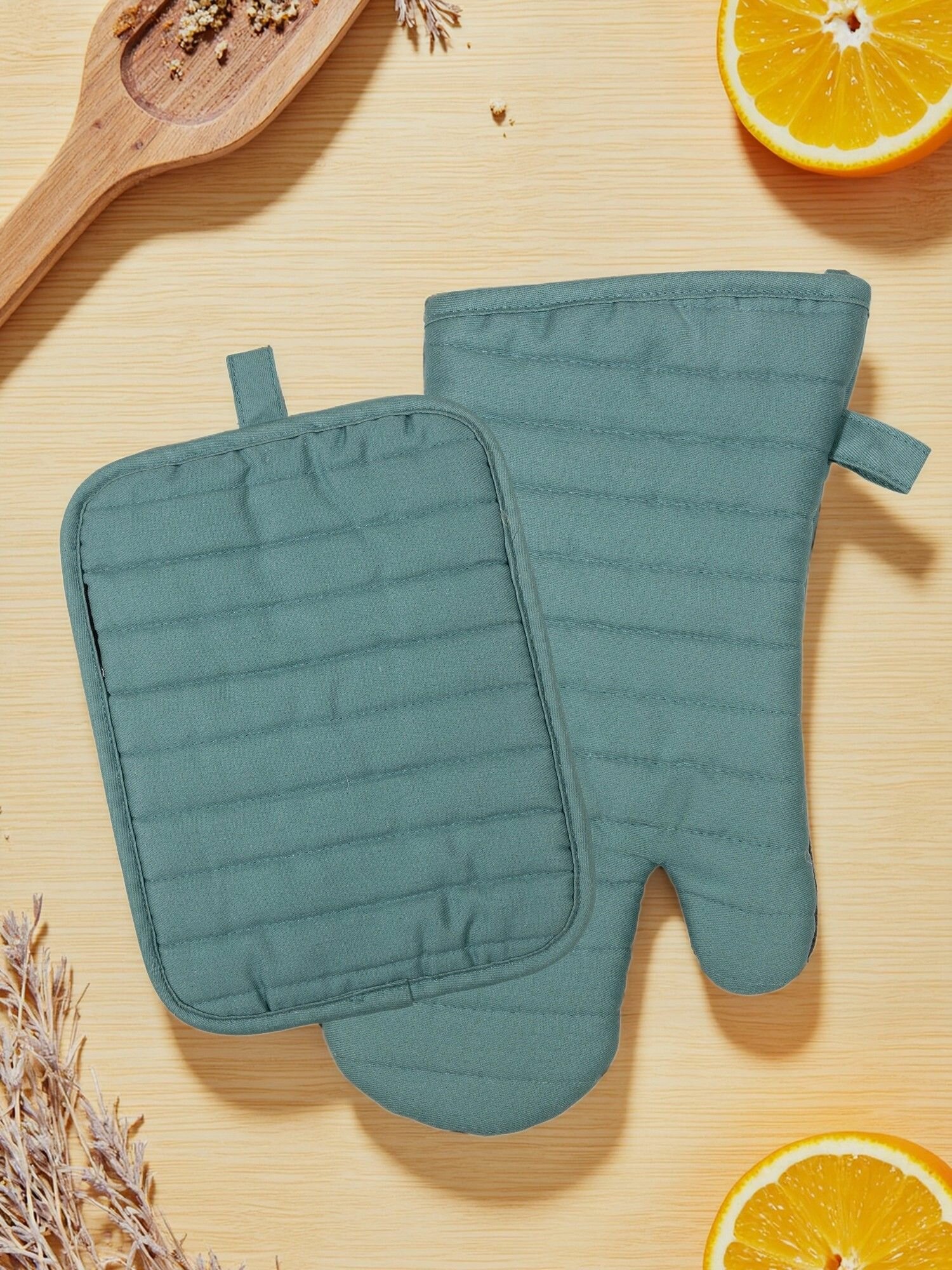 Набор кухонный прихватка 38х63 см, прихватка-рукавица 17х27см