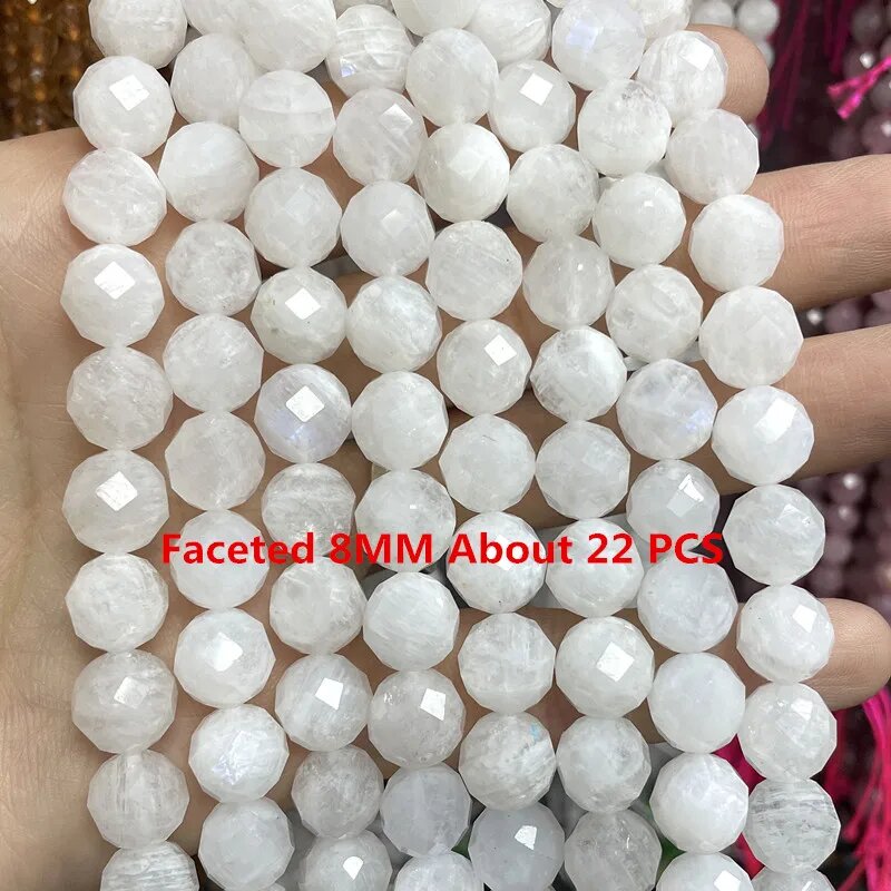 Лунный камень бусины для ювелирных изделий SYSRXLR 8MM About 22 PCS