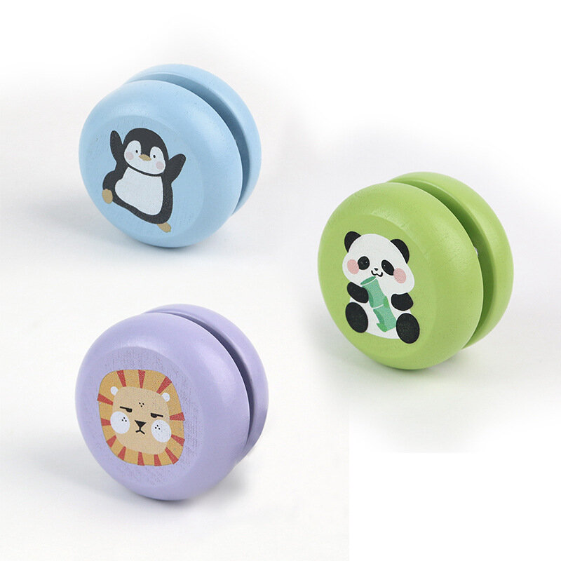 Мультяшный йо-йо для младших школьников, детская игрушка-йо-йо в подарок для мальчиков и девочек, деревянный йо-йо оптом.
