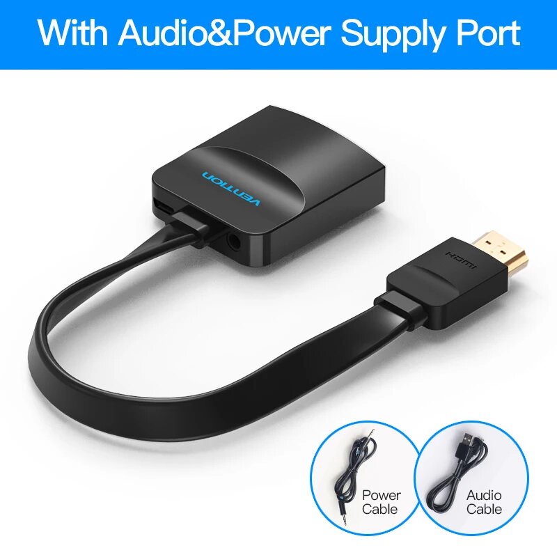 Конвертер HDMI-VGA Vention 1080p 74346 Flat