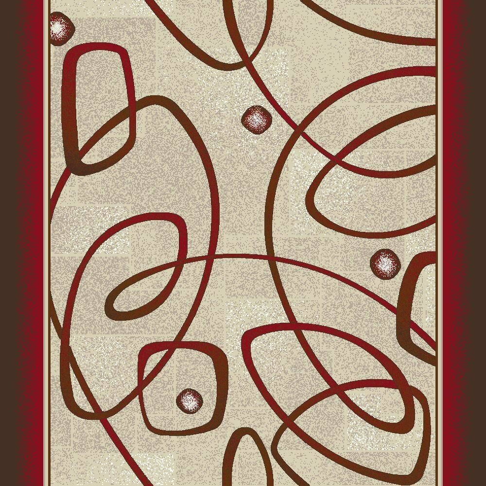 Дорожка Серпантин 13-28 цвет Бежевый; Красный 1 м на 2,5 м