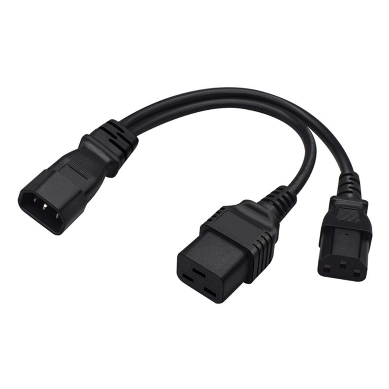 IEC320 C14 -C19 + C13 Штекер IEC320 C14 к штекеру C19 и C19 + C13 Штекер 1 В 2 Выхода Y-образный Разветвитель Кабель-адаптер питания