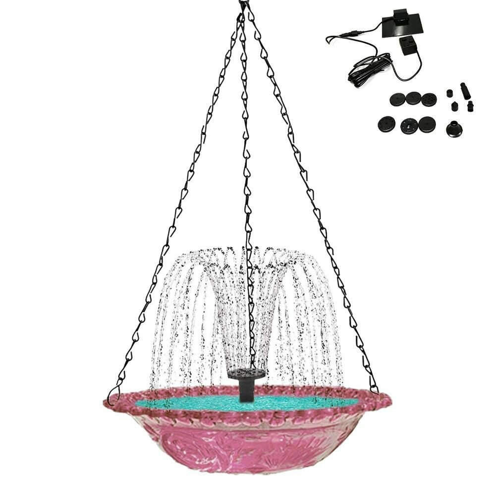 Подвесная купальня для птиц с каскадным фонтаном, фонтан-поилка для сада