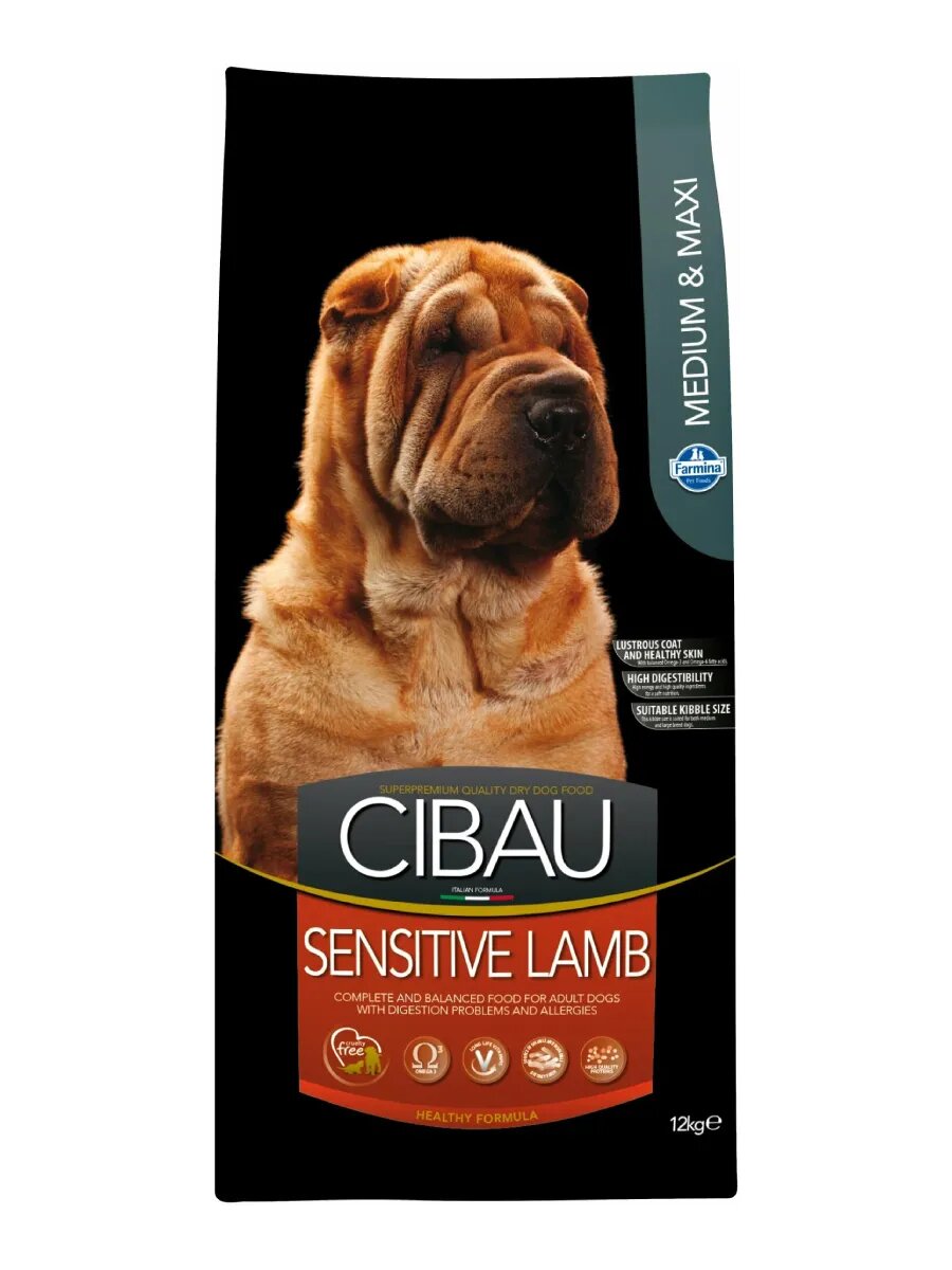 Сухой корм Farmina Cibau Adult Medium&Maxi (Фармина) для взрослых собак средних и крупных пород ягненок 12 кг