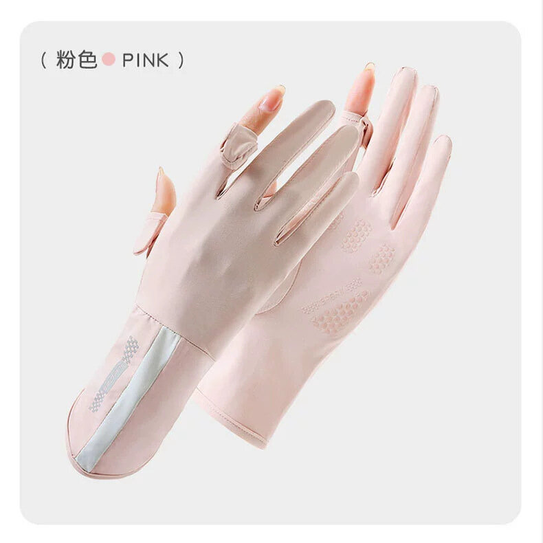 Женские солнцезащитные перчатки, устойчивые к ультрафиолету, подходят для езды на велосипеде, электросамокате и вождения автомобиля, совместимы с сенсорными экранами, средней длины, тонкие летние перчатки из ледяного шелка.