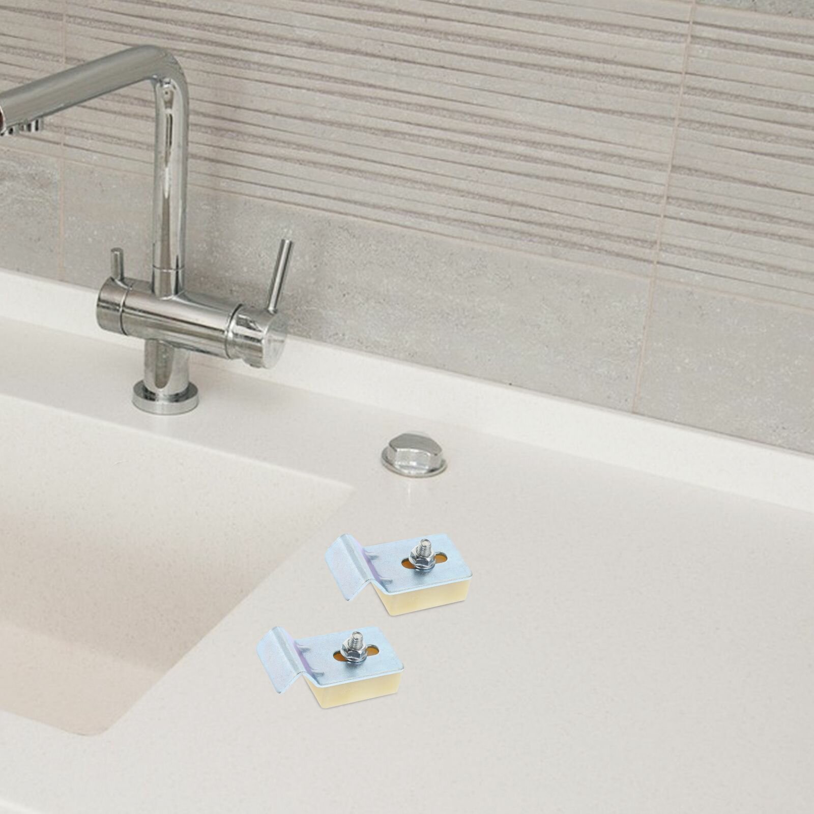 Комплект креплений из оцинкованного железа для монтажа мойки, 10 шт, серебристые