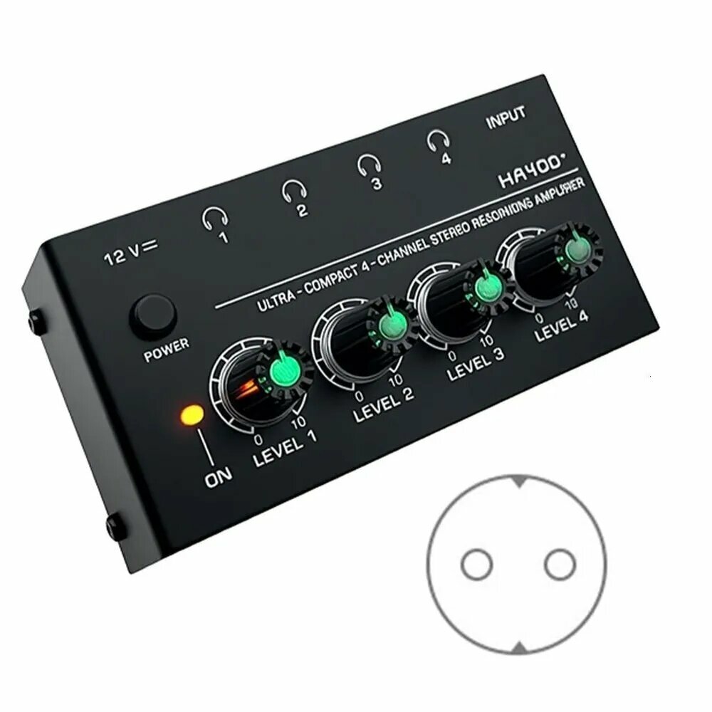 4-канальный усилитель для наушников с независимой регулировкой громкости, ЕС вилка