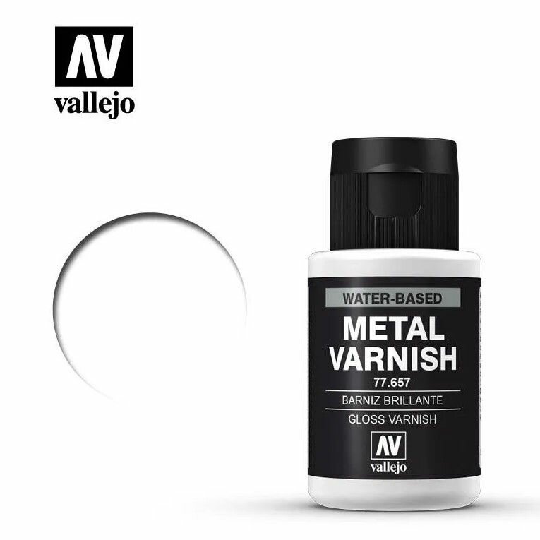 Vallejo 77.657 Gloss Metal Varnish Лак Глянцевый для металликов, 32 мл